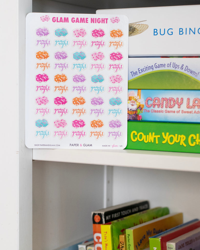 Glam Game Night Planner Stickers – Paper & Glam | Planners, Stickers ...