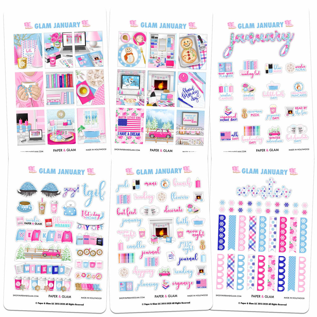 Glam January Planner Kit – Paper & Glam | Planners, Stickers ...