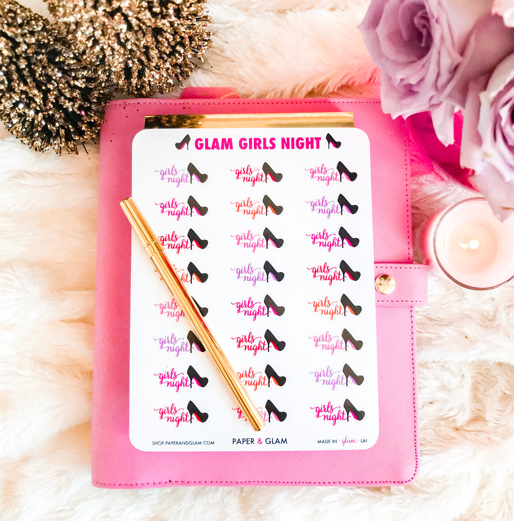 Glam Girls Night Planner Stickers – Paper & Glam | Planners, Stickers ...