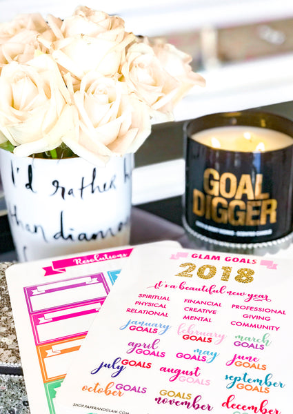 Glam Goals Digital Planner Stickers – Paper & Glam | Planners, Stickers ...