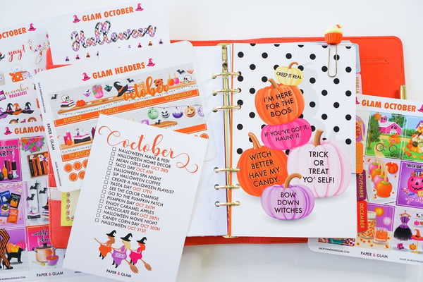 Glam October Digital Planner Stickers – Paper & Glam | Planners ...