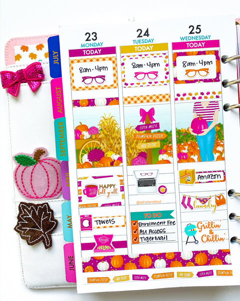 Glam Pumpkin Patch Weekly Kit Planner Stickers – Paper & Glam ...