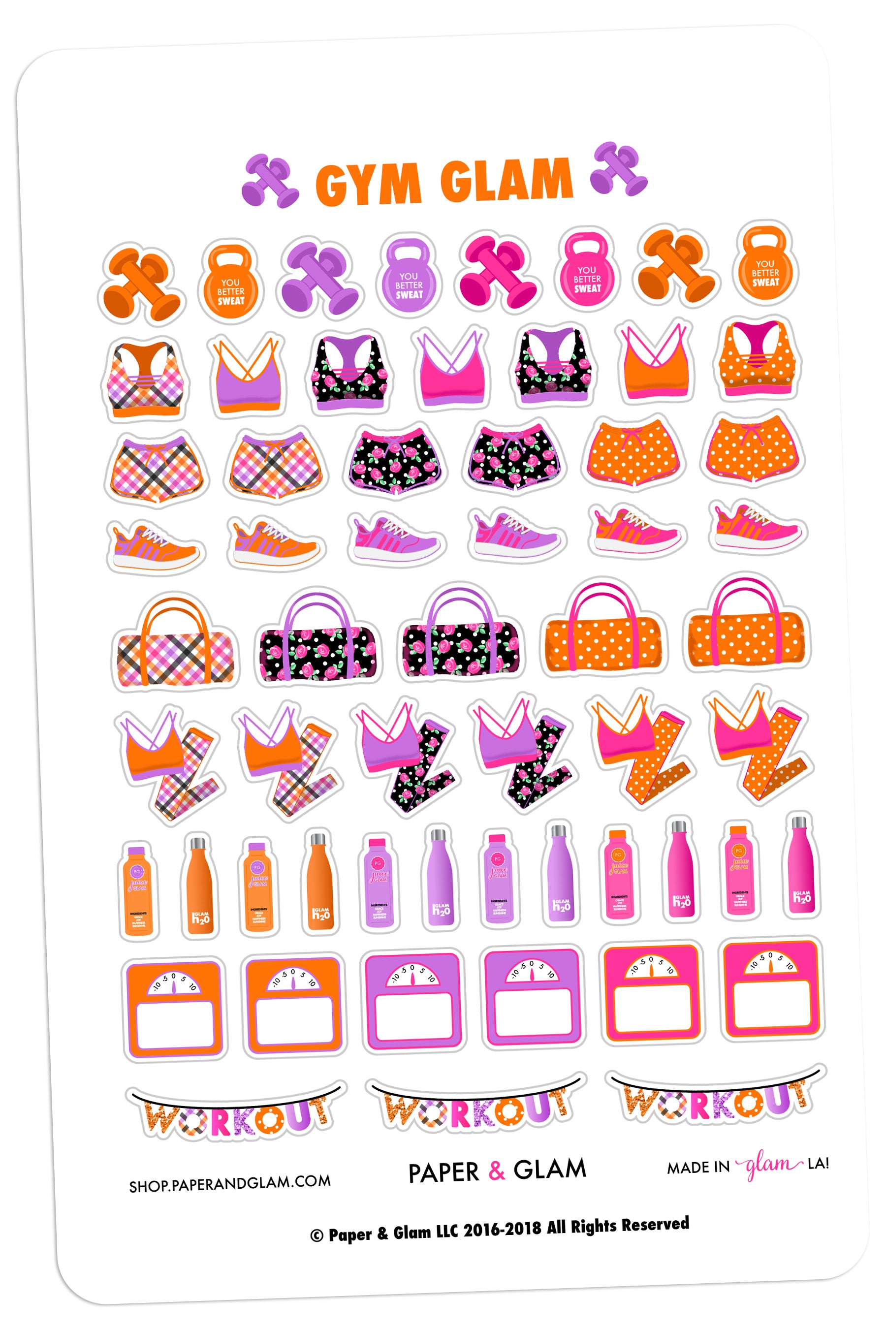 Gym Glam October Planner Stickers – Paper & Glam | Planners, Stickers ...