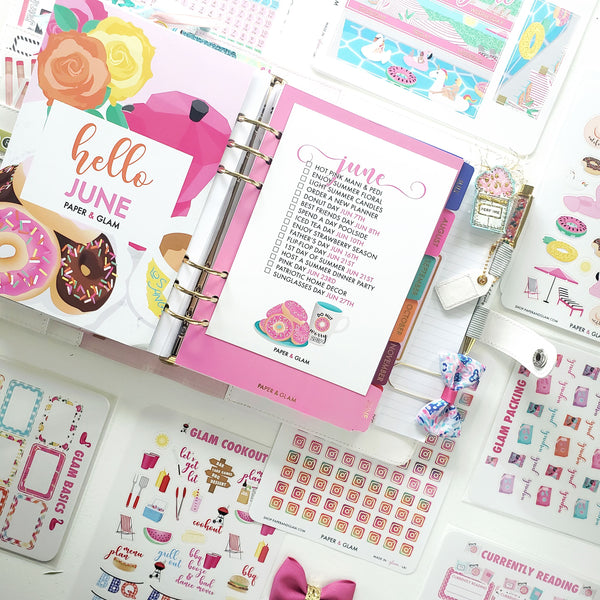 Glam June Planner Kit – Paper & Glam | Planners, Stickers, & Seasonal ...